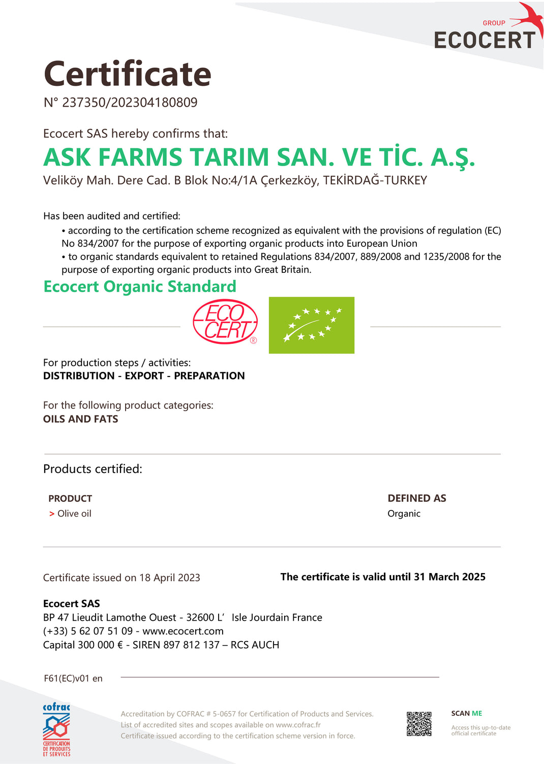 Our Certification | Healthiest Olive Oil – Juicy Olive Squeezed