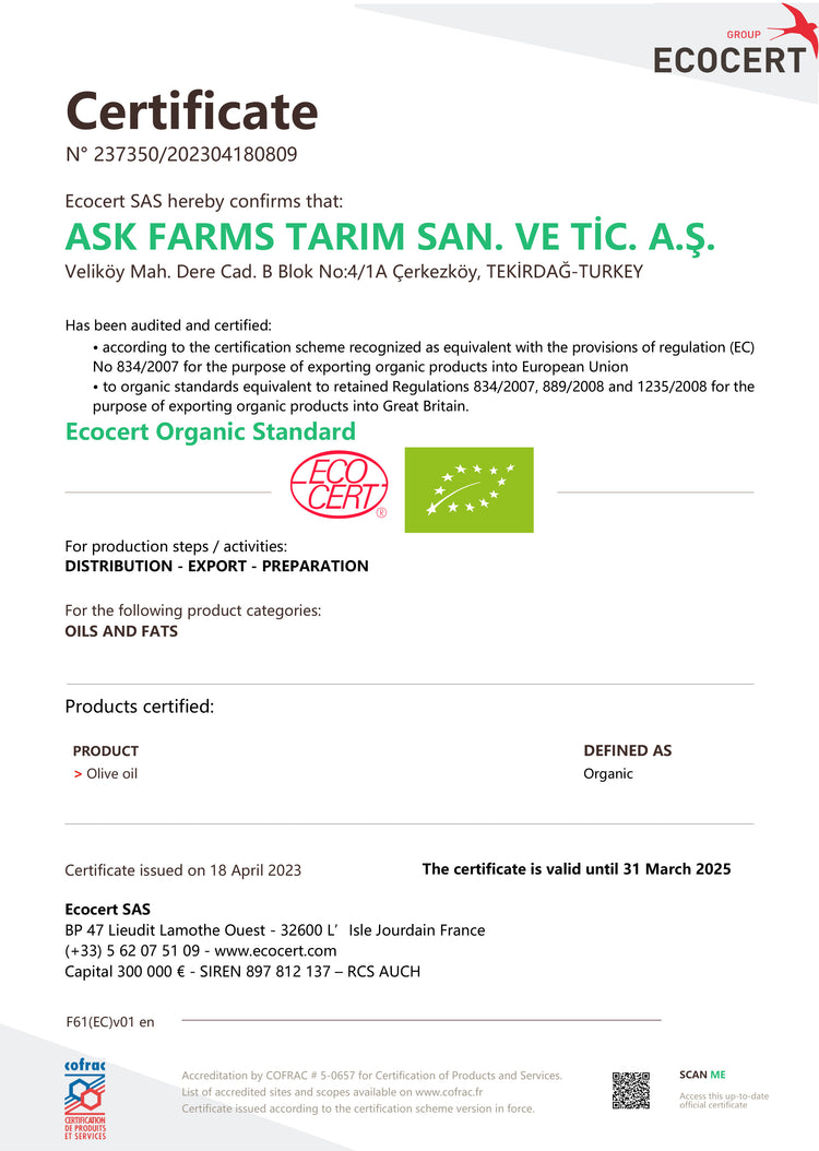 Our Certification | Healthiest Olive Oil – Juicy Olive Squeezed